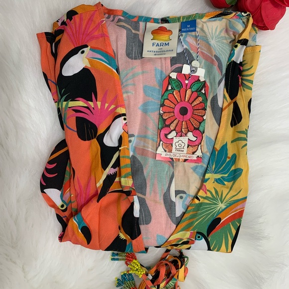 FARM Rio | Tops | Farm Rio Toucan Rainforest Wrap Blouse | Poshmark